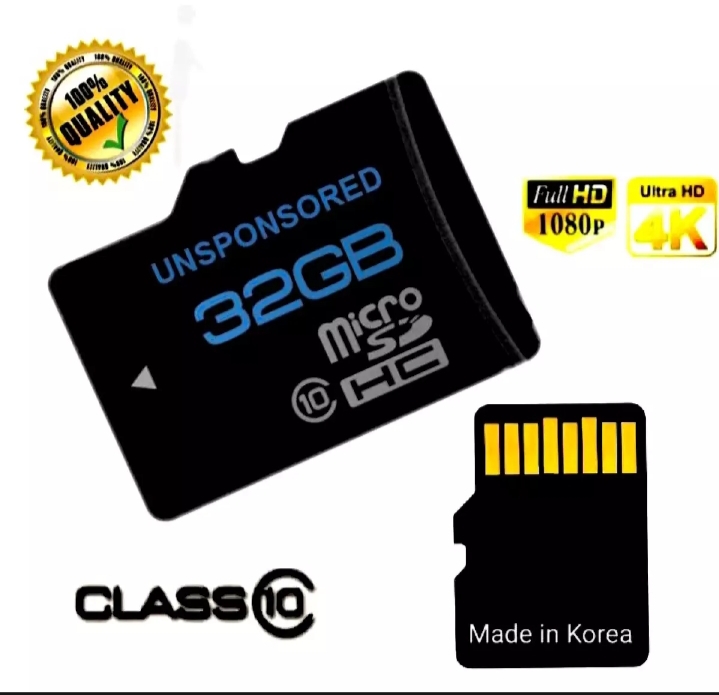 32gb micro sD HC I class10 U1/U3 memory card Made in Taiwan/Korea ...
