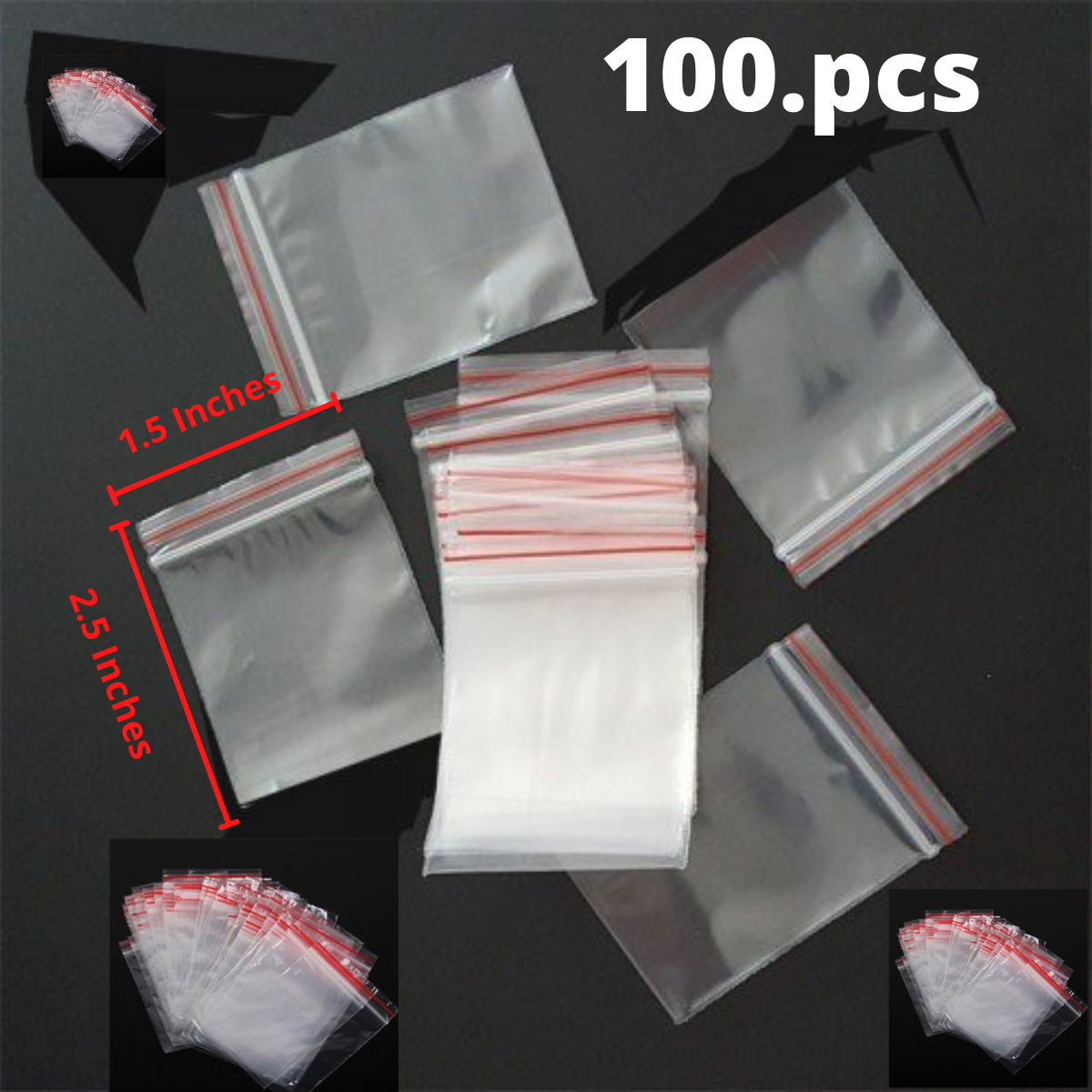 Plastic Zip Lock Pouch Bags 100pcs Plastic Poly Bag With Zipper Plastic ...