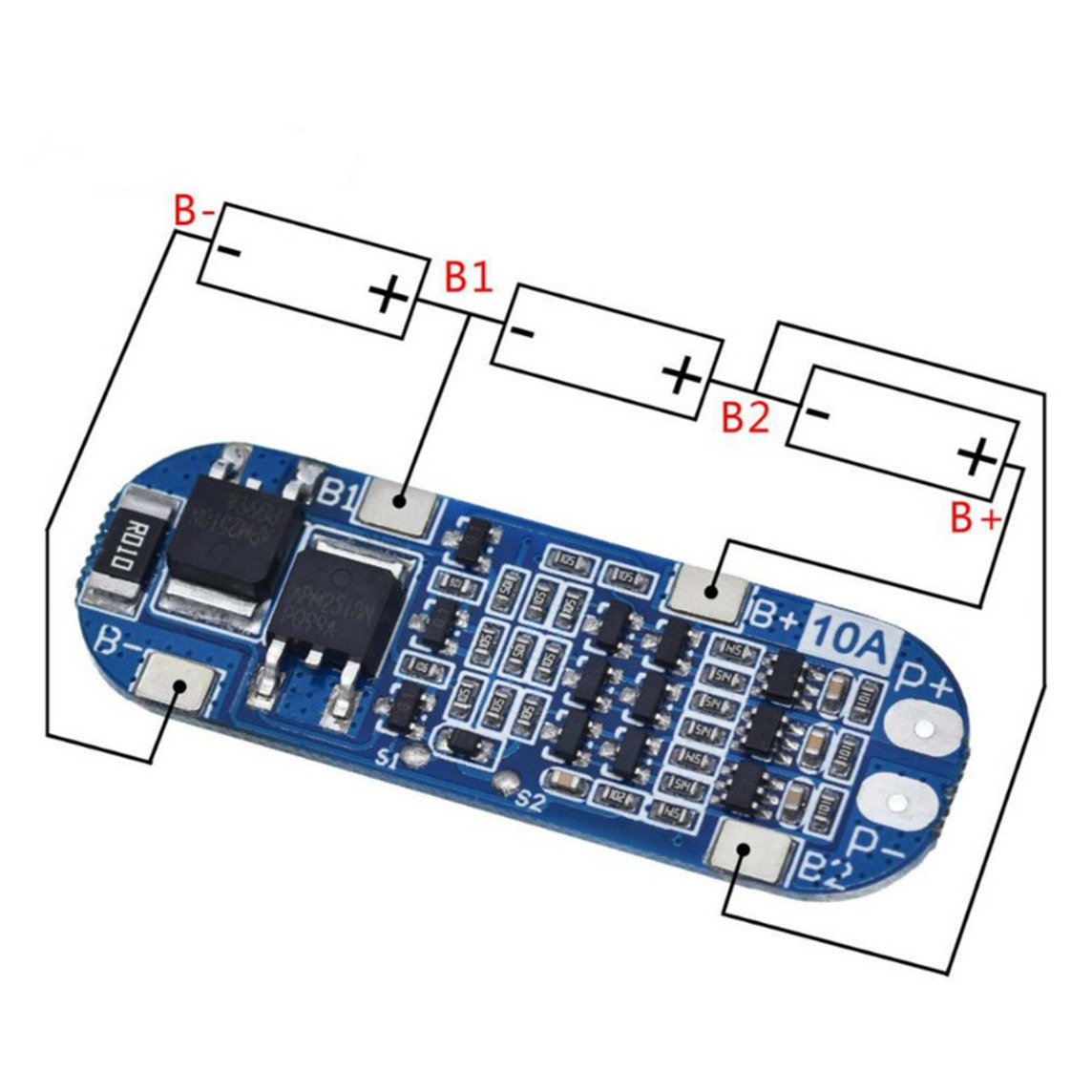 BMS 3S 10A 12.6V 3x18650 Lithium Battery Charger Protection Board Li ...