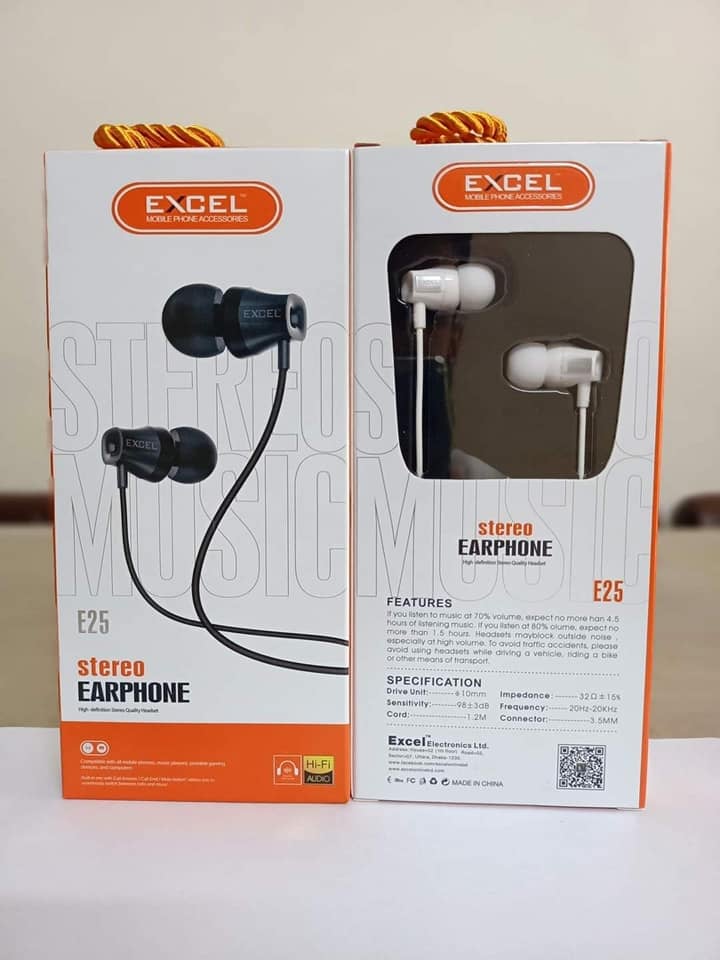 Excel E25 Earphone Hi-Fi Sound & Super Bass with Mic | Daraz.com.bd