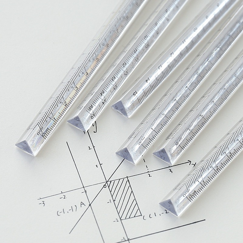 1/2Pcs 15cm Transparent Triangle Ruler Cute Paint Drawing Measuring ...
