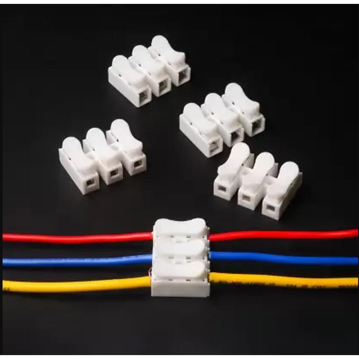 [2PC] CH3 Quick Cable Clamp Terminal Block Connector Spring Wire ...