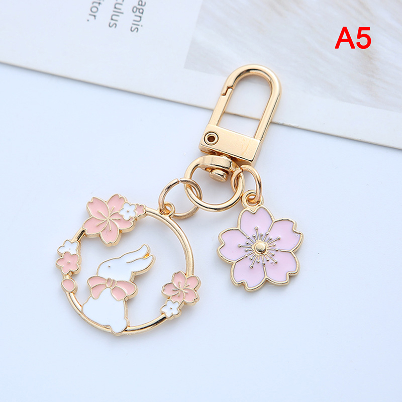 Cartoon Sakura Rabbit Keychain Cat Pendant Backpack Keyring Best Friend ...