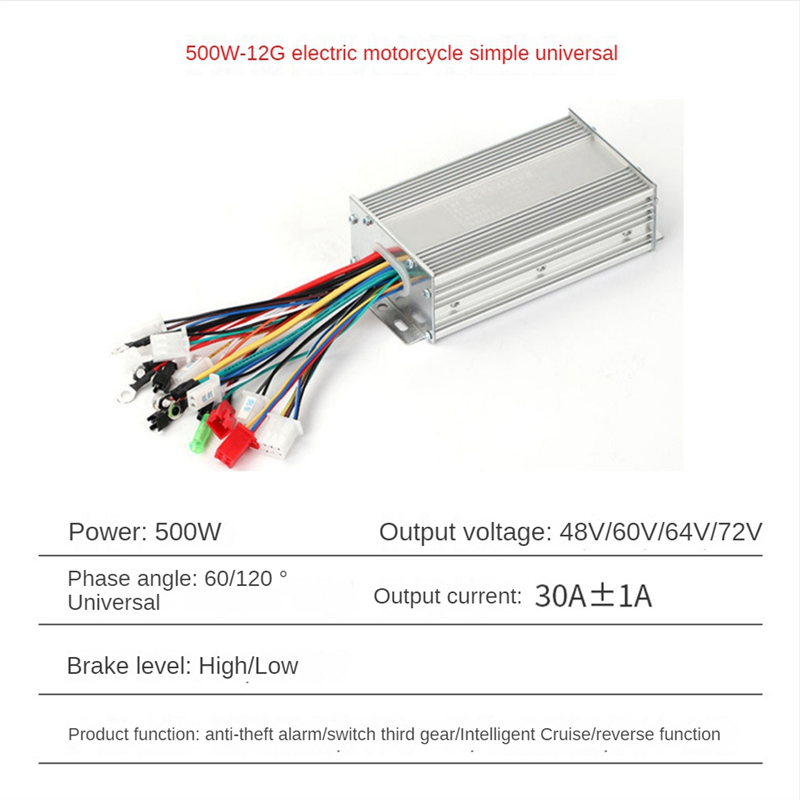 48V 60V 72V 500W Hub Motor Controller 12Mos MAX 30A for Electric Bike E ...