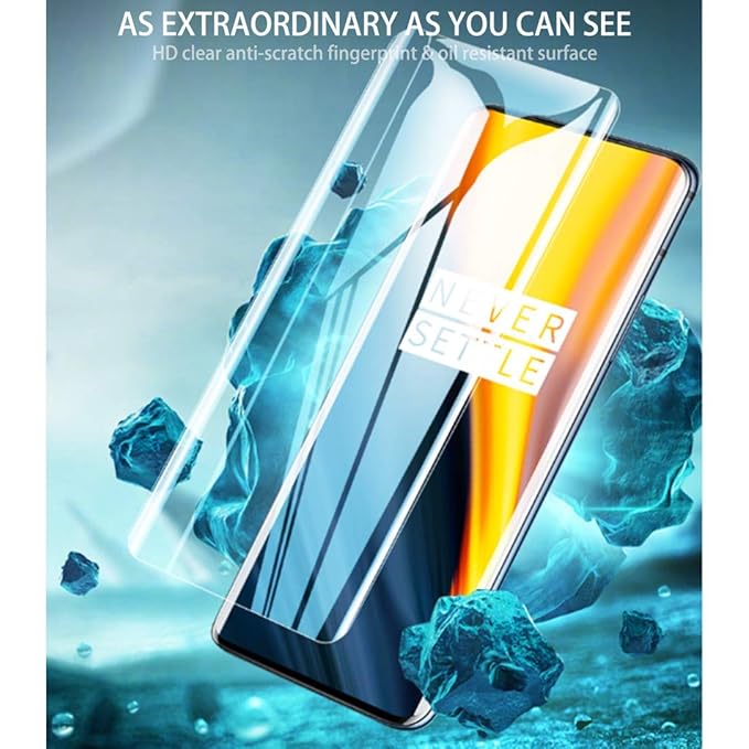 One Plus 7 Pro Full HD Curved Edge Liquid UV Tempered Glass Screen ...