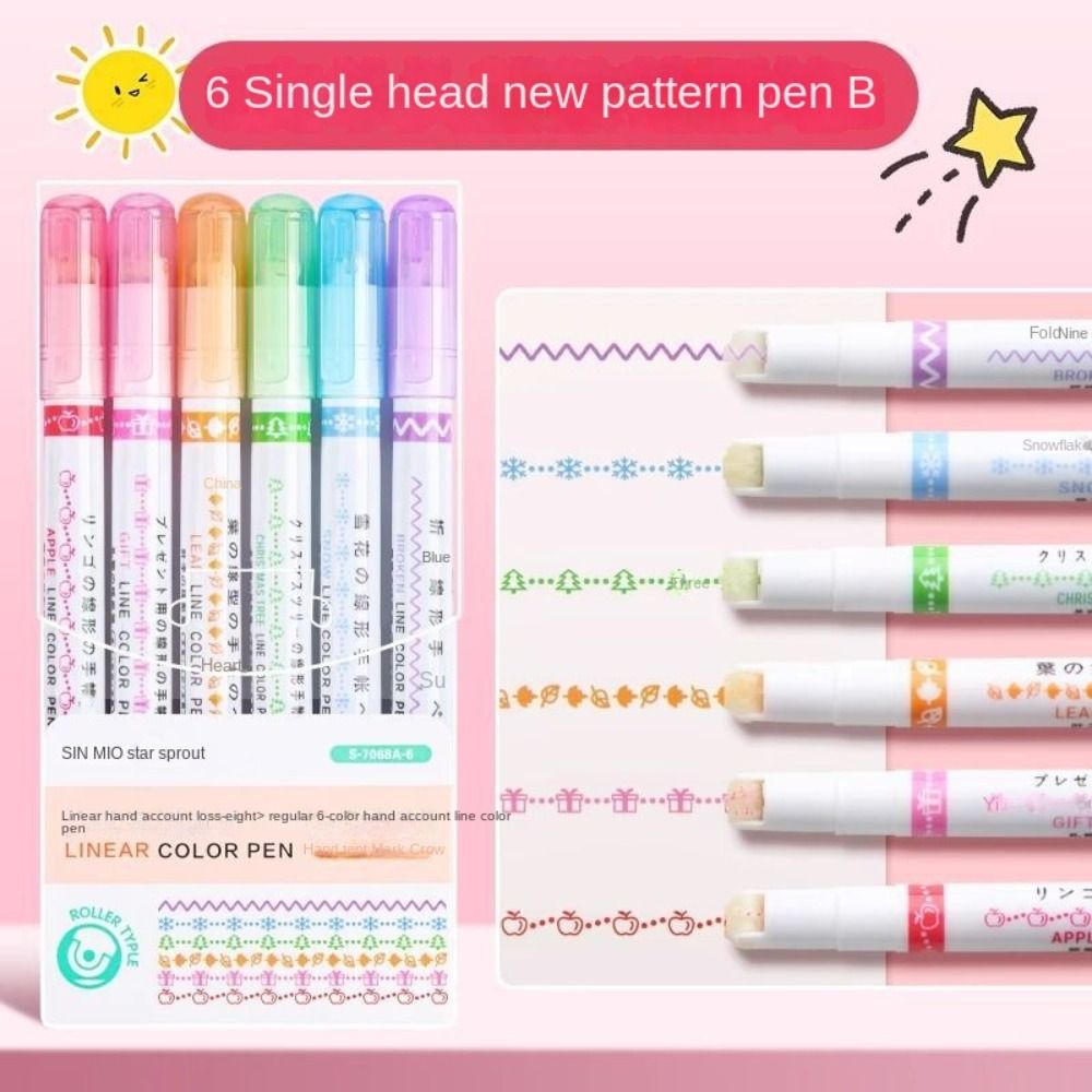 New Kawaii Highlihter Curve Highlighter Pens Decoration Pen Cute ...