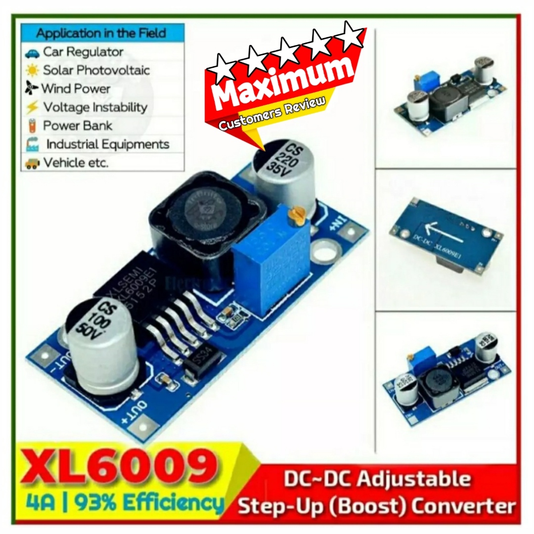 DC-DC Adjustable Step UP XL6009 Boost Converter 4A for DIY Onu Router ...