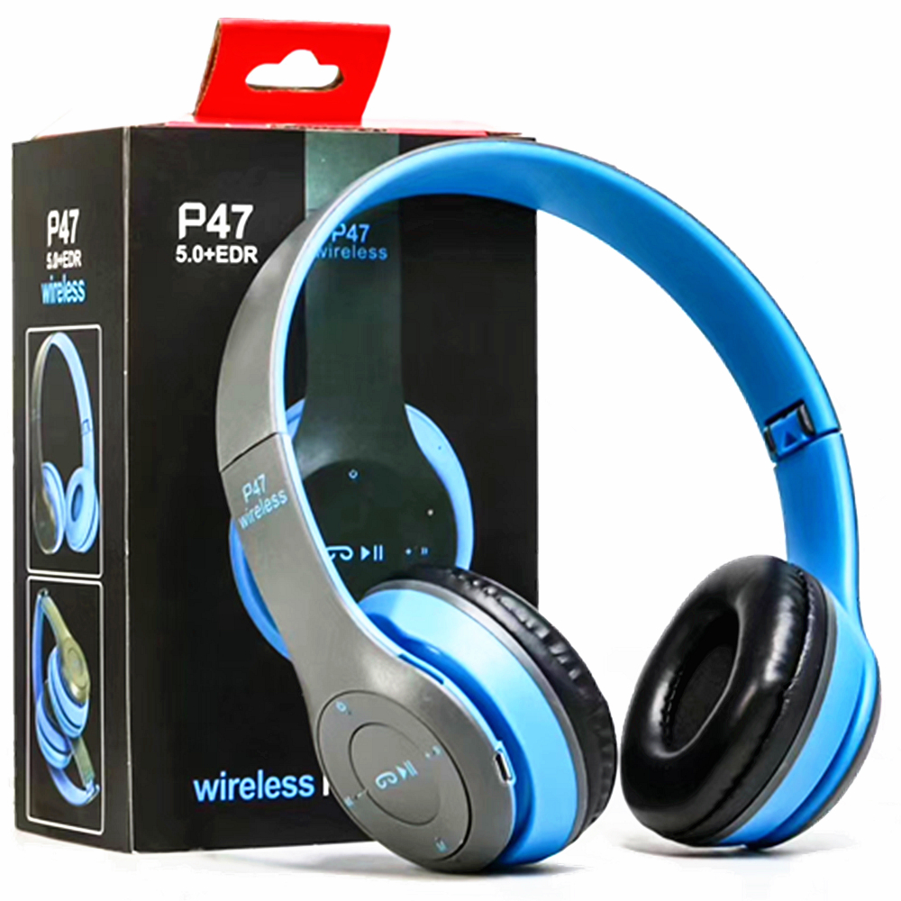 P47 Wireless Bluetooth Over-Ear Headphones Foldable Bluetooth Stereo Headset Multi-Functional ...