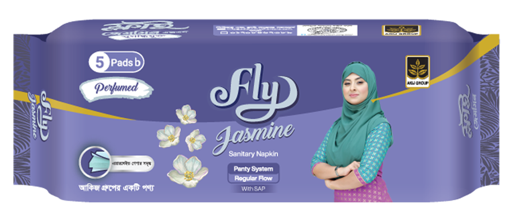 Fly Sanitary Napkin-Jasmine 5-Panty System Perfumed-5 Pads Pack | Daraz ...