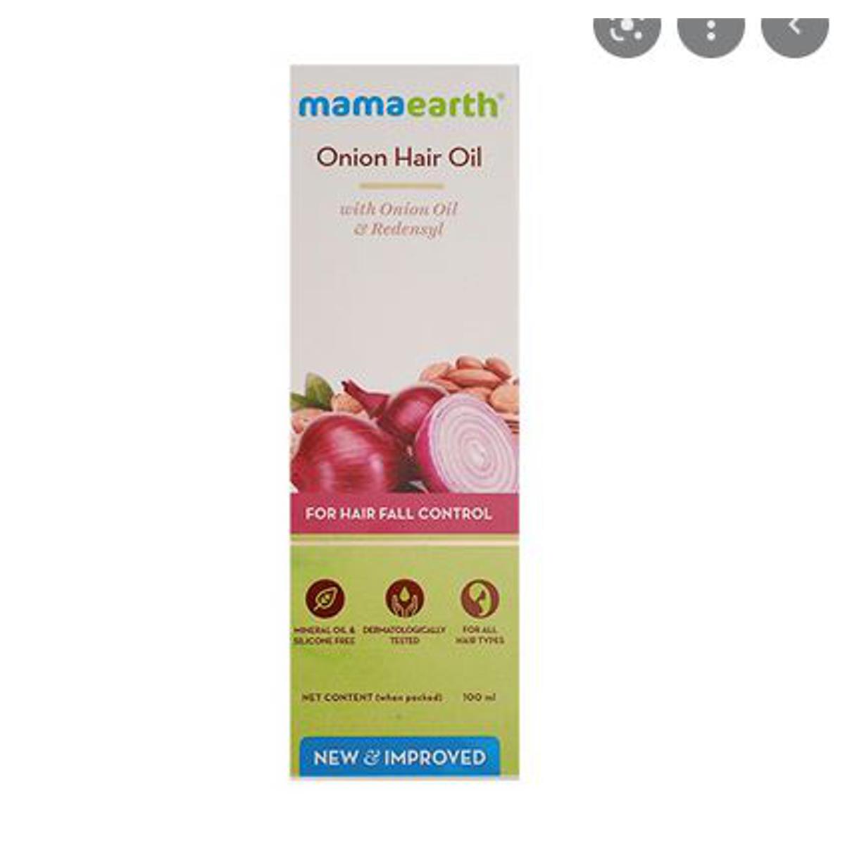 Mamaearth Onion Hair Oil for Hair Growth & Hair Fall Control with Redensyl 100ml | Daraz.com.bd