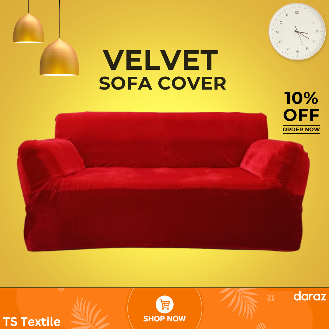 2 Seat Velvet Sofa Cover. | Daraz.com.bd