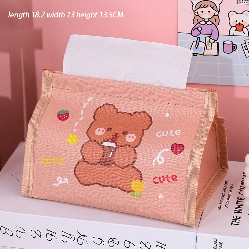 Korean Version Of The Cute Cartoon Bear Tissue Box Girl Heart PU ...