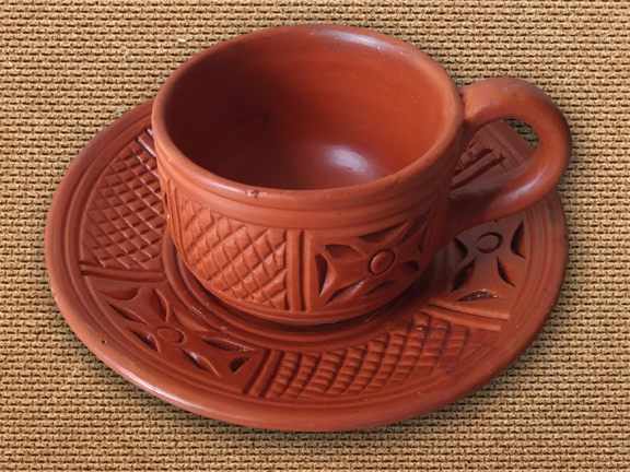 Clay Cup. Clay Tea Cup with prece. Matir cup. Matir Tea cup. Handmade ...