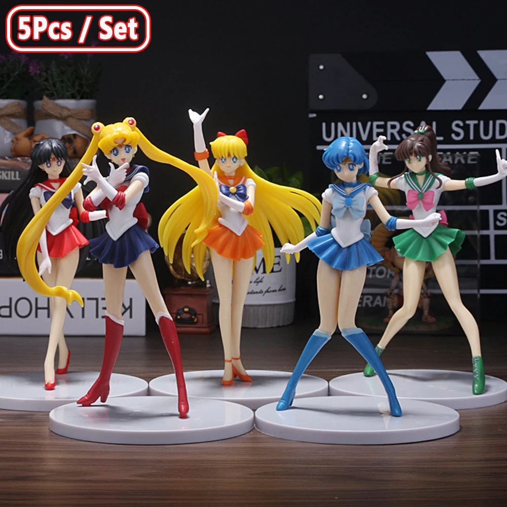 5pcs-Set Sailor Moon Anime Figure Mizuno Ami Tsukino Usagi Hino Rei ...