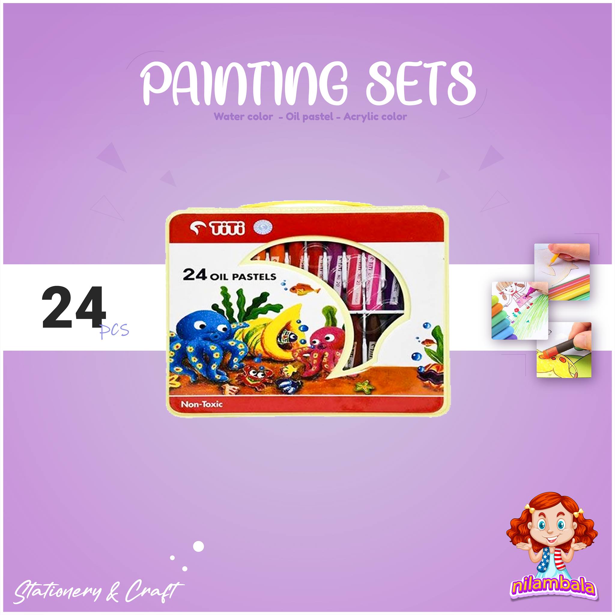 TITI oil pastel Color Pencil - 24 colors | Daraz.com.bd