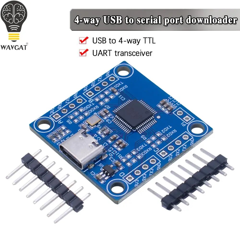 USB To TTL 4-way Converter Adapter Module USB To Serial Port Downloader ...