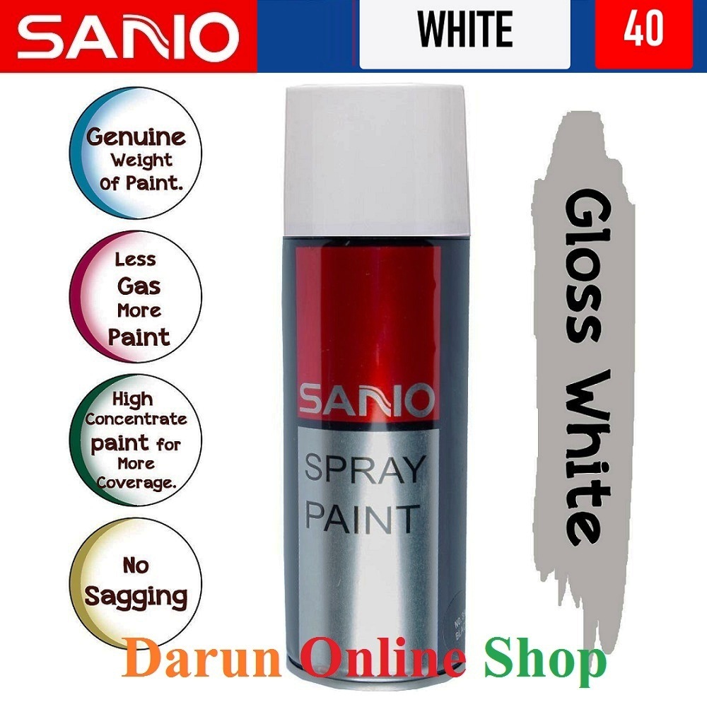 Sanvo Spray Paint (40 White) Waterproof Automatic White Color Aerosol ...