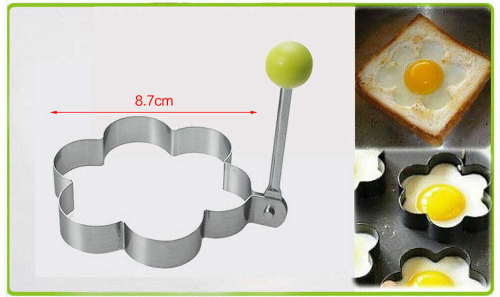 Non-Stick Square Egg Ring - Stainless Steel Omelette Bread Mould Shaper ...