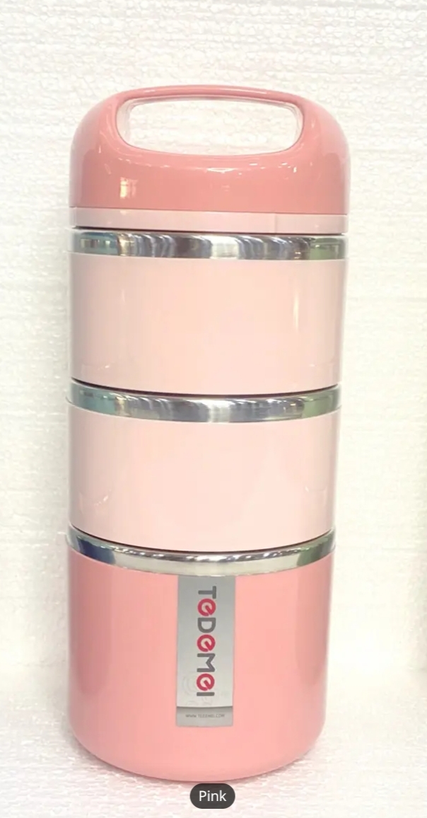 Tedemei 3 layers 1.43L with handle portable leak-proof Filled PU Foam inner stainless steel bowl ...