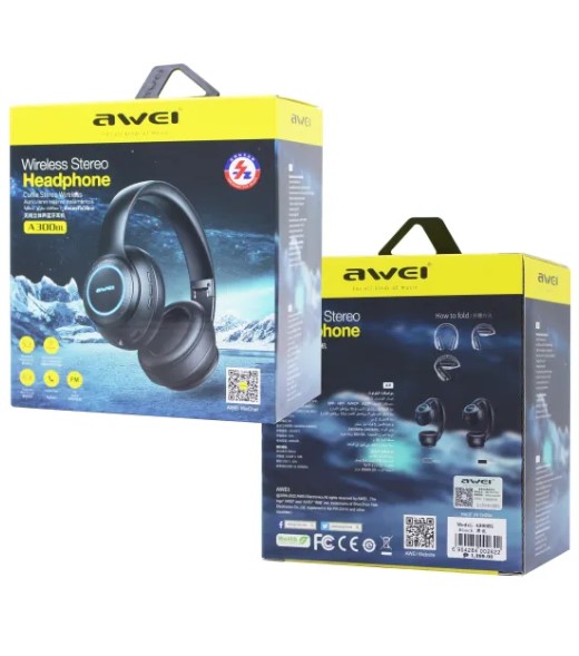 Awei A300BL Gaming Wireless Stereo Bluetooth V5.3 Strong Deep Bass RGB Colorful Breathing Lights ...