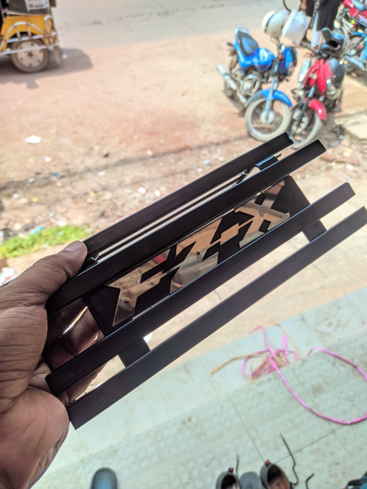 Yamaha FZX Silencer Cover Silencer Guard Silencer Protector Black Metal ...