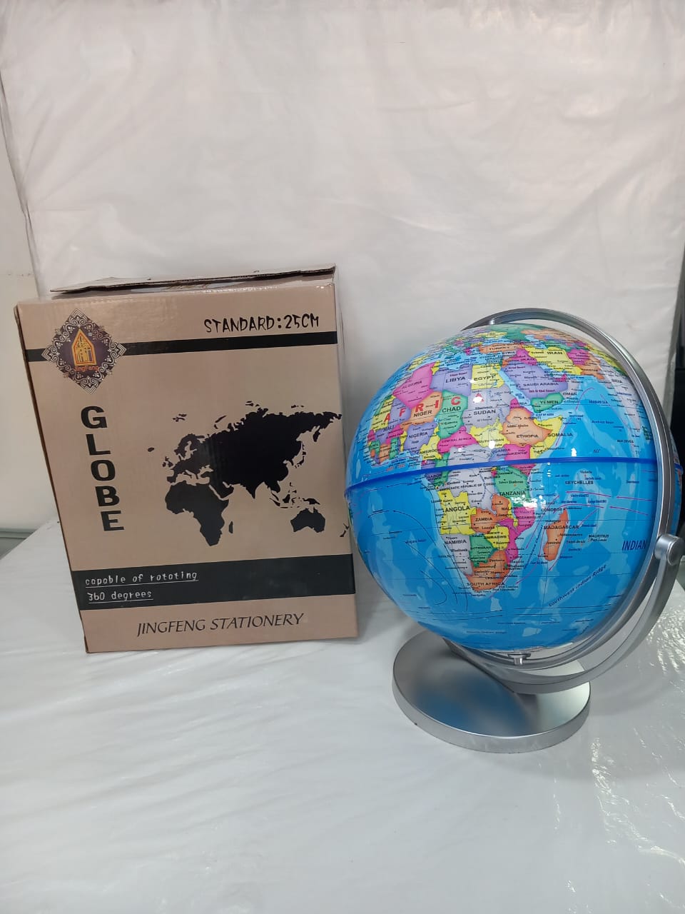 360° Rotating 25 cm Earth Globe World Map With Stand Geography | Daraz ...