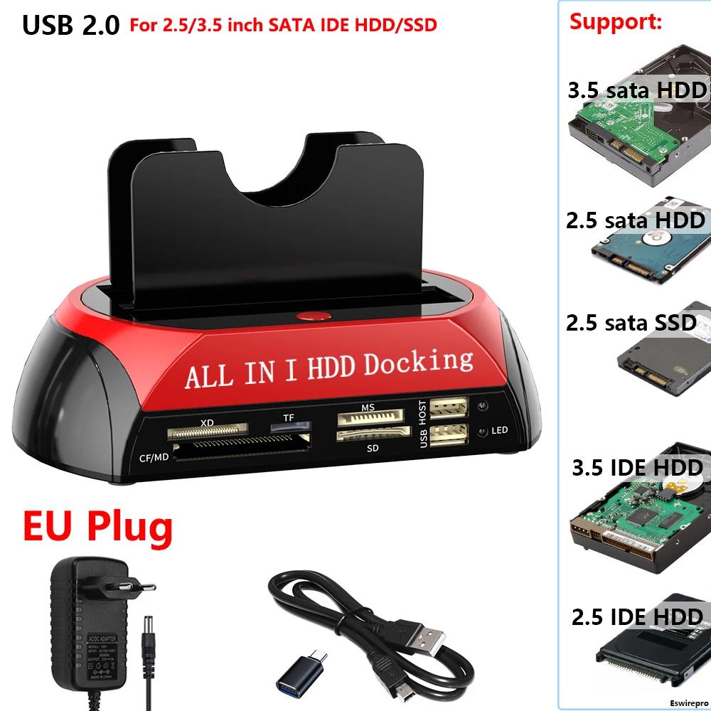SATA IDE HDD USB 3.0 Docking Station For 2.5 3.5 Inch Adapter SSD Solid ...