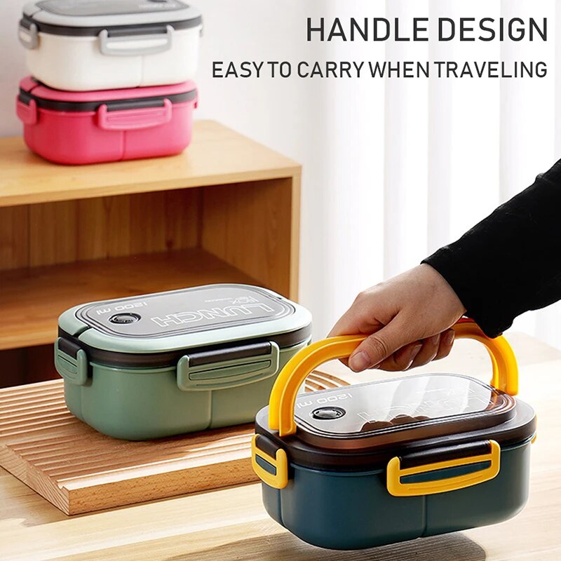 Double Lunch Box Portable Student Lunch Box Office Workers Compartment ...