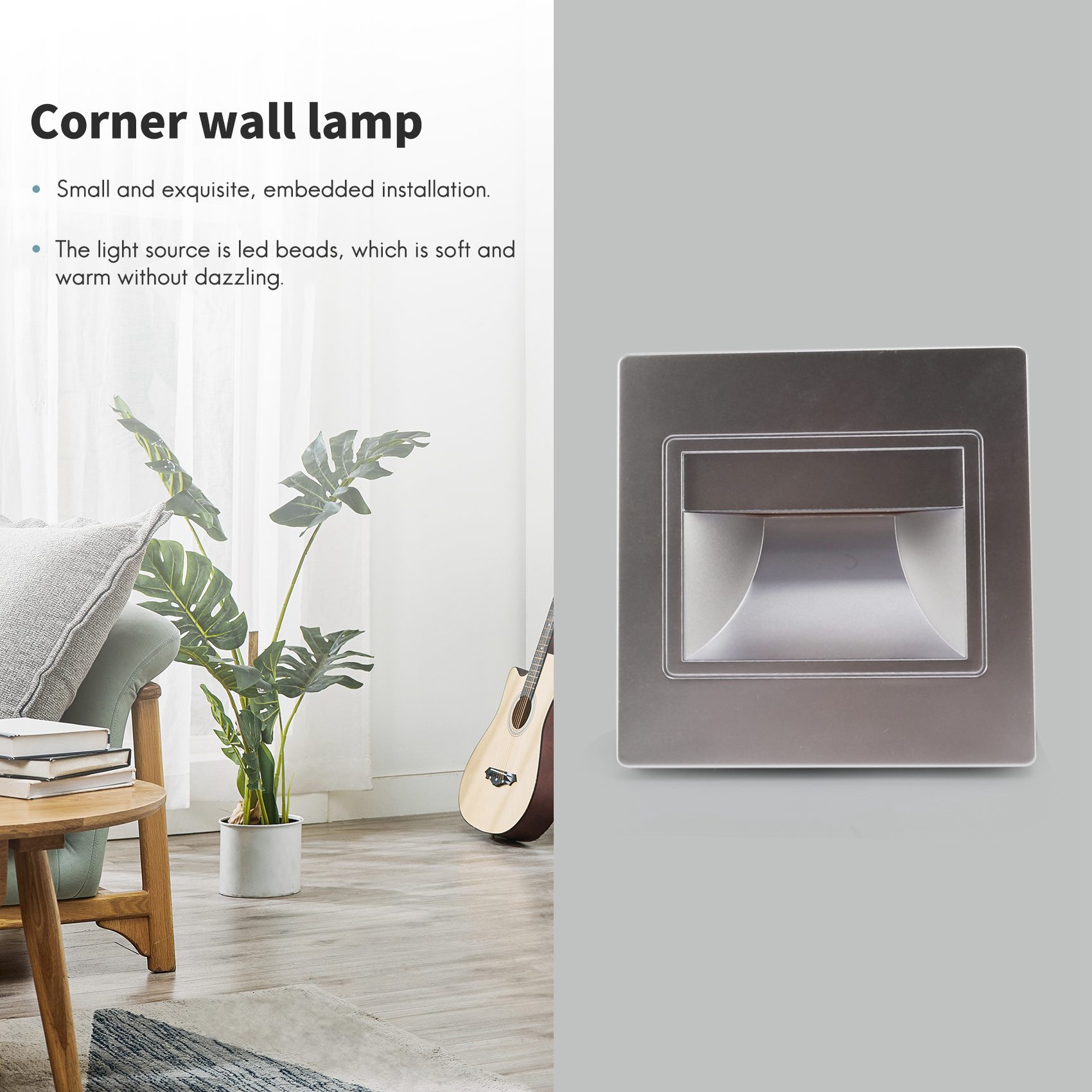 4Pcs Stair Light Led 3W LED Recessed Wall Light Footlight Step Lamps ...