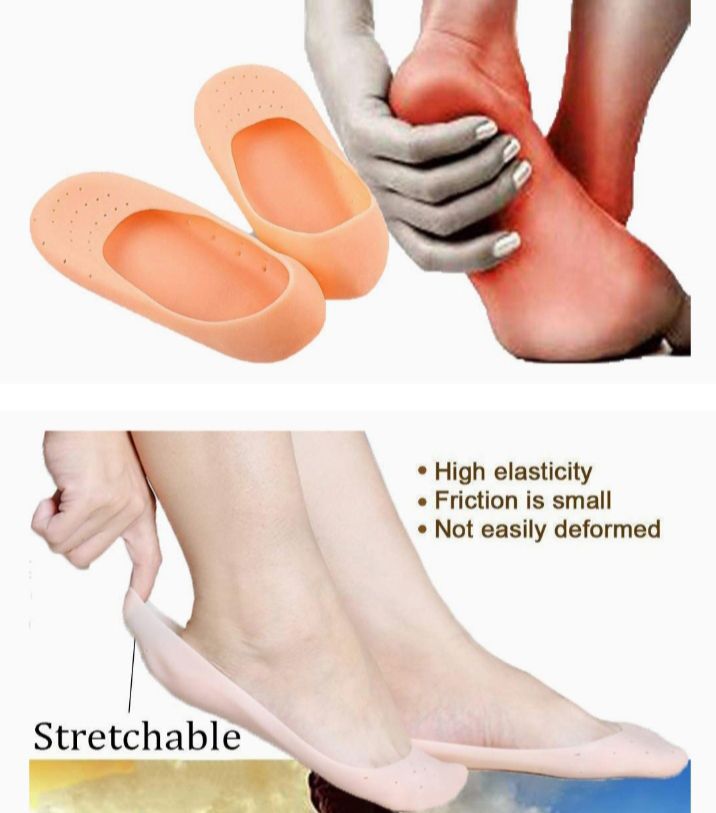 Anti Crack Full Length Silicone Foot Protector Moisturizing Socks for ...