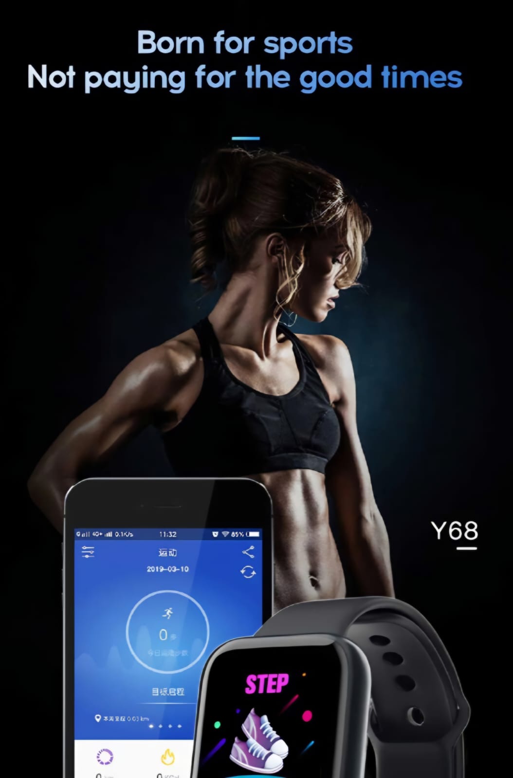 D20 Pro Smart Watch Y68 Bluetooth Fitness Tracker Sports Watch Heart ...