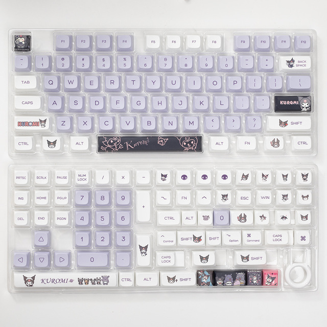 Sanrio Anime Kawaii Kuromi Keycaps Cartoon Style Mechanical Keyboard ...
