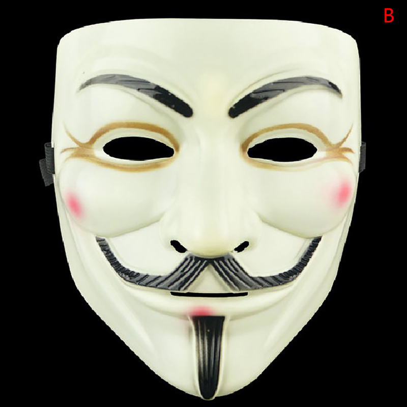 Anonymous Vendetta Guy Fawkes Hacker Face Mask Adults Halloween Fancy ...