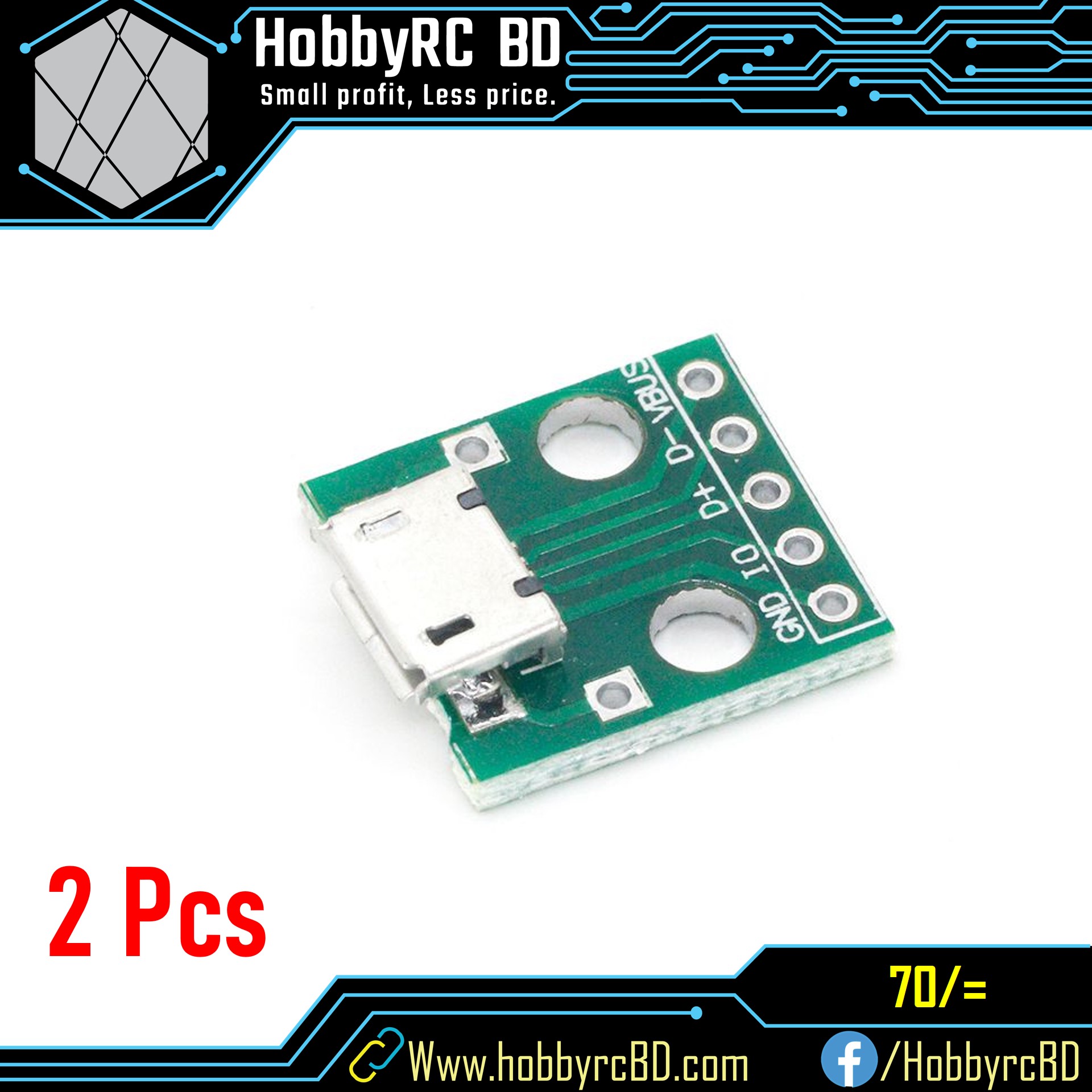 MICRO USB BreakOut Board for DIY Works | Daraz.com.bd