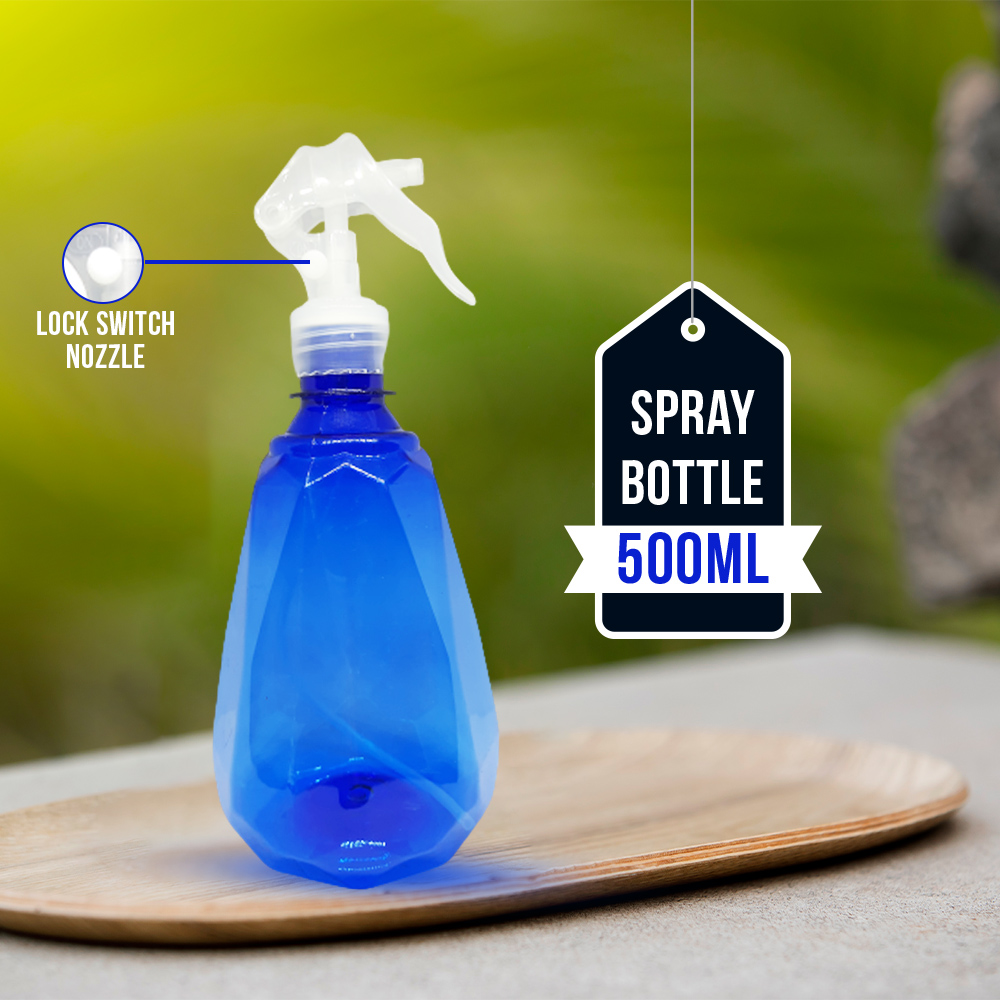 Spray Bottle 500ml with LOCK Switch Nozzle Flower Garden Water Disinfection -Blue Color | Daraz ...