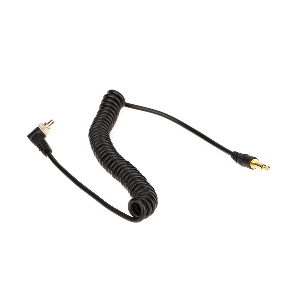 3.5mm Flash Sync Cable Cord with Screw Lock to Male Flash PC for Canon ...