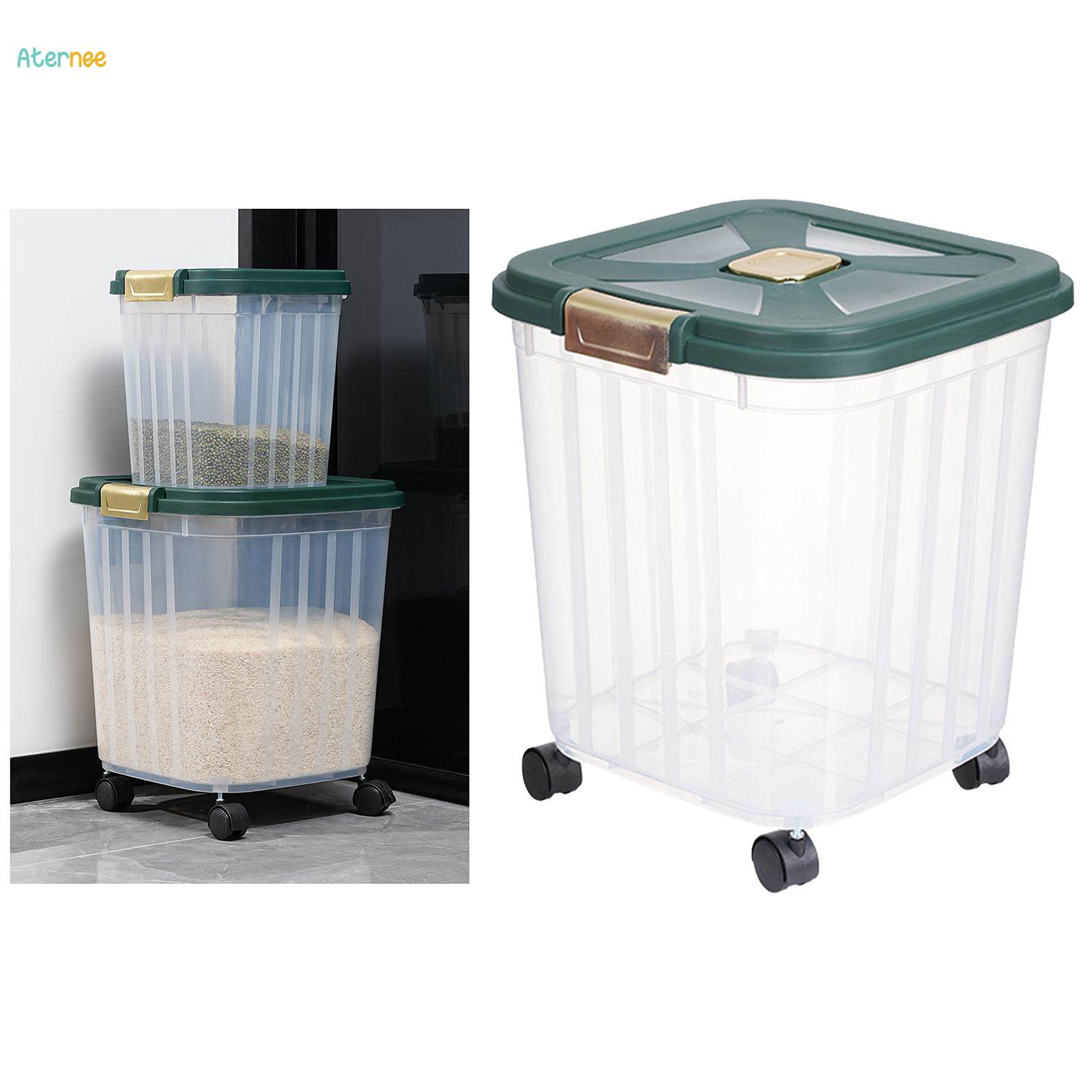 Rice Storage Bin, Dry Food Container Measuring Cup, Rice Storage ...
