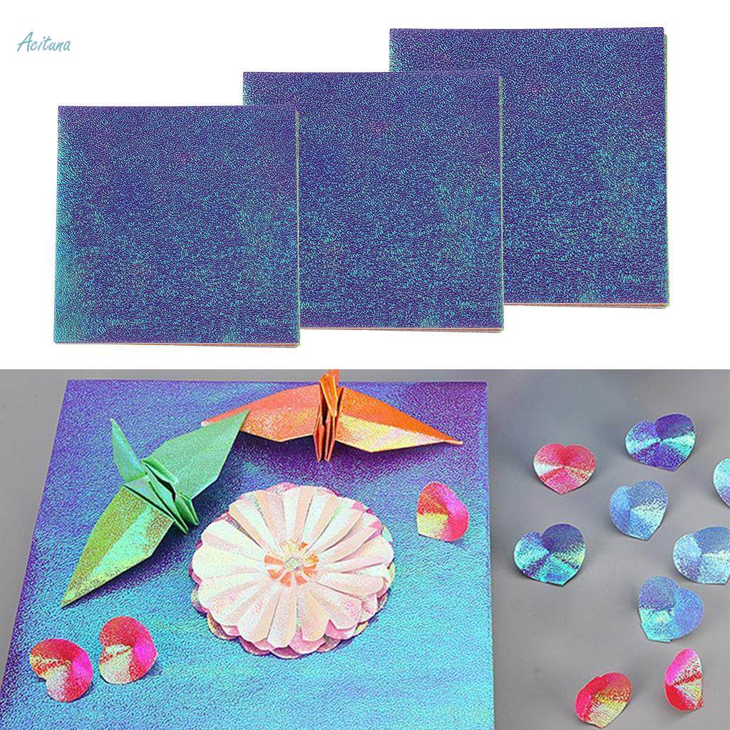 50x Pearl Colored Origami Folding Paper Shining Paper DIY Paper Crafts ...