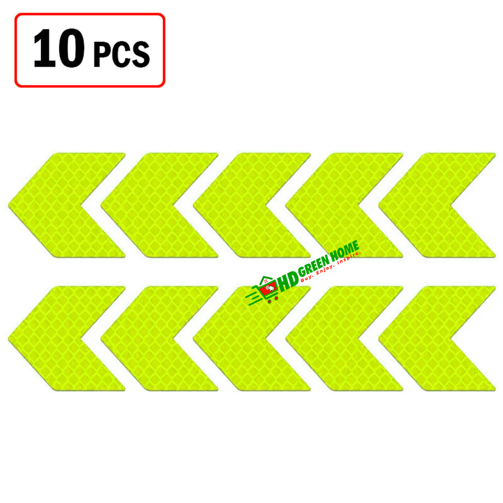 10 pcs x Arrow Reflective Sticker Car Bumper Safety Reflective Stickers ...