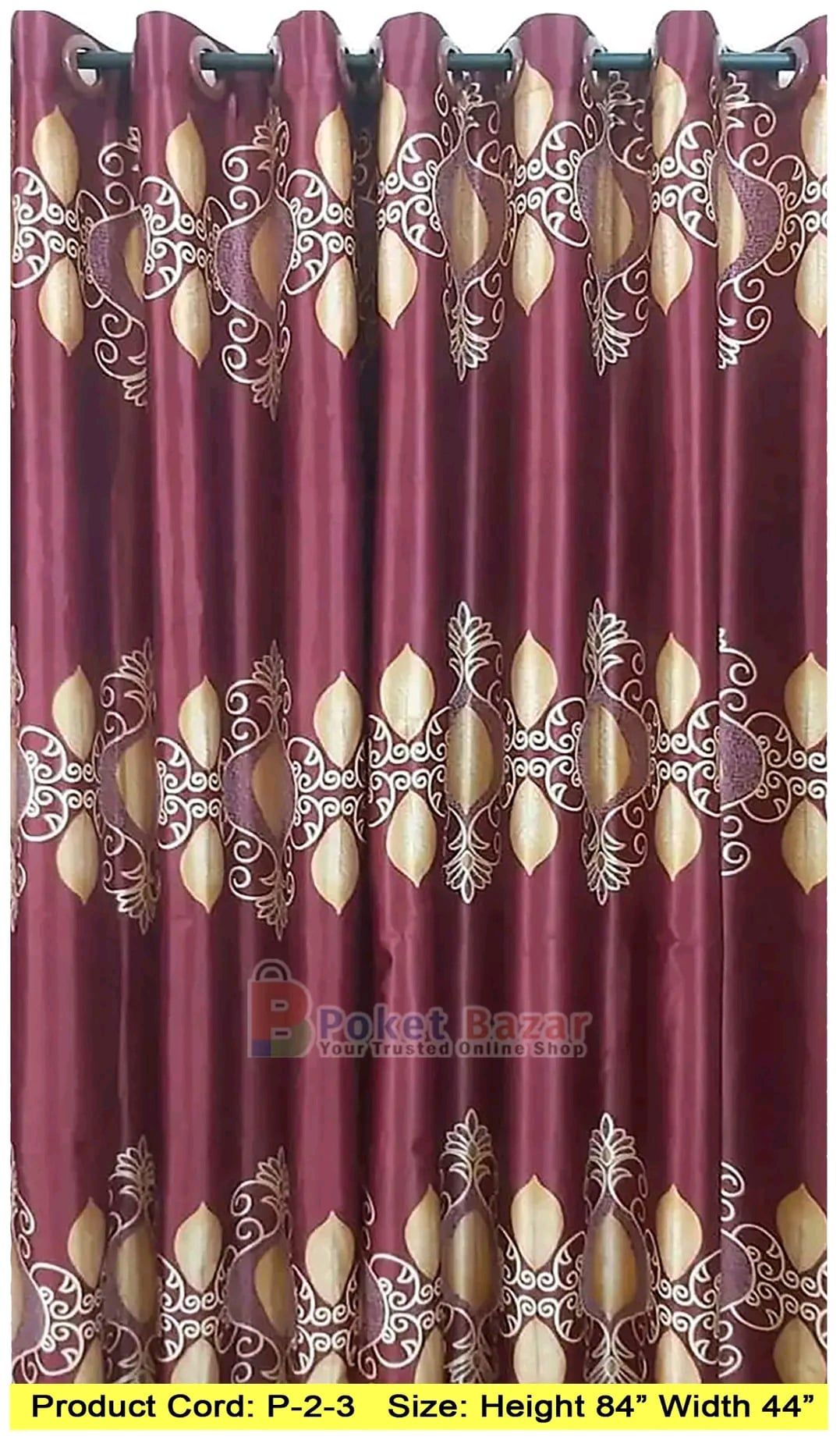 Synthetic Curtain Door And Window Pordha- ( 4 Kuchi -1Pis) Color ...