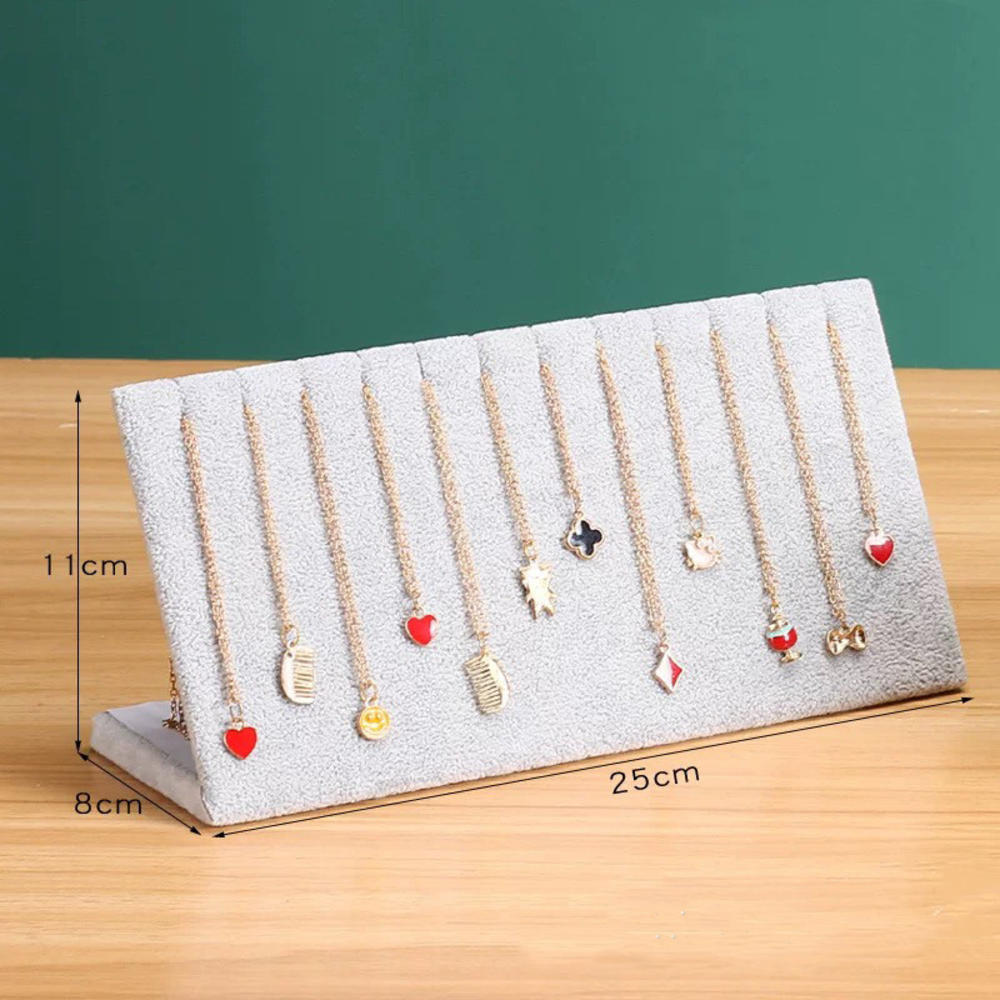 Gray Color Necklace Display Stand Multi-Functional Black Color Velvet ...