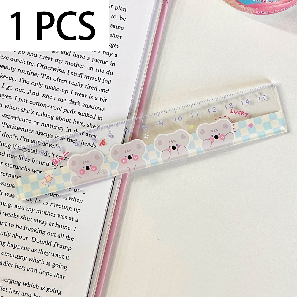 1/3Pcs 15Cm Cute Cartoon Pattern Straight Ruler Kawaii Stationery Funny ...