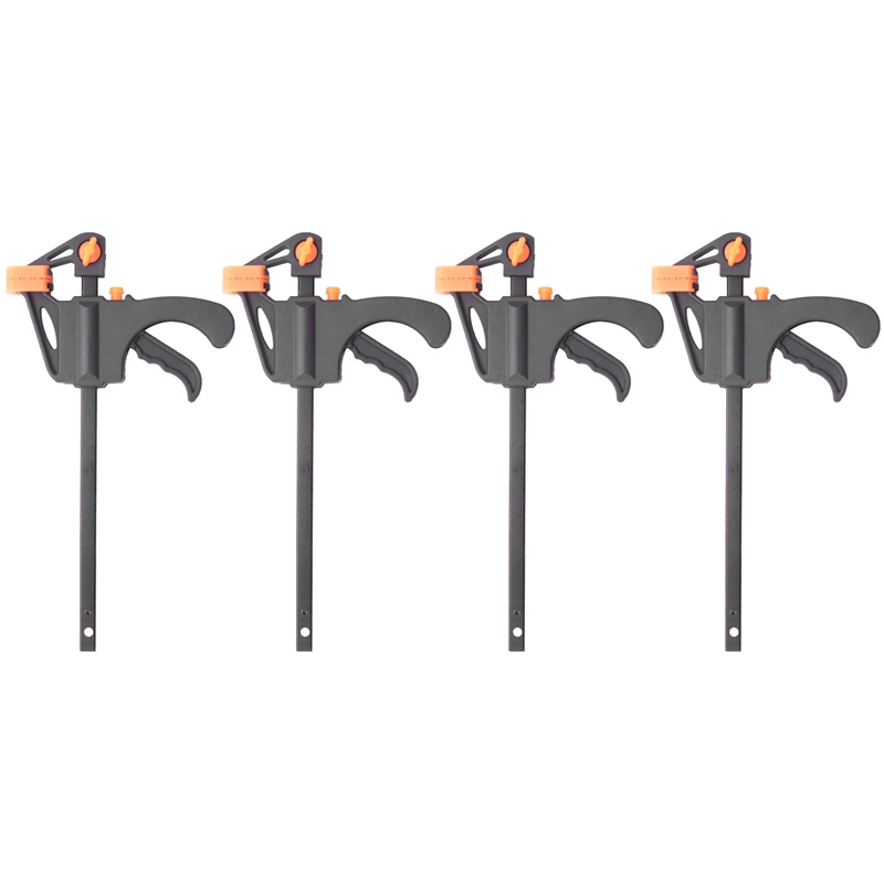 Plastic F Clamps Set 4-Piece, 100mm 4 inch Woodworking DIY Tool Kit ...