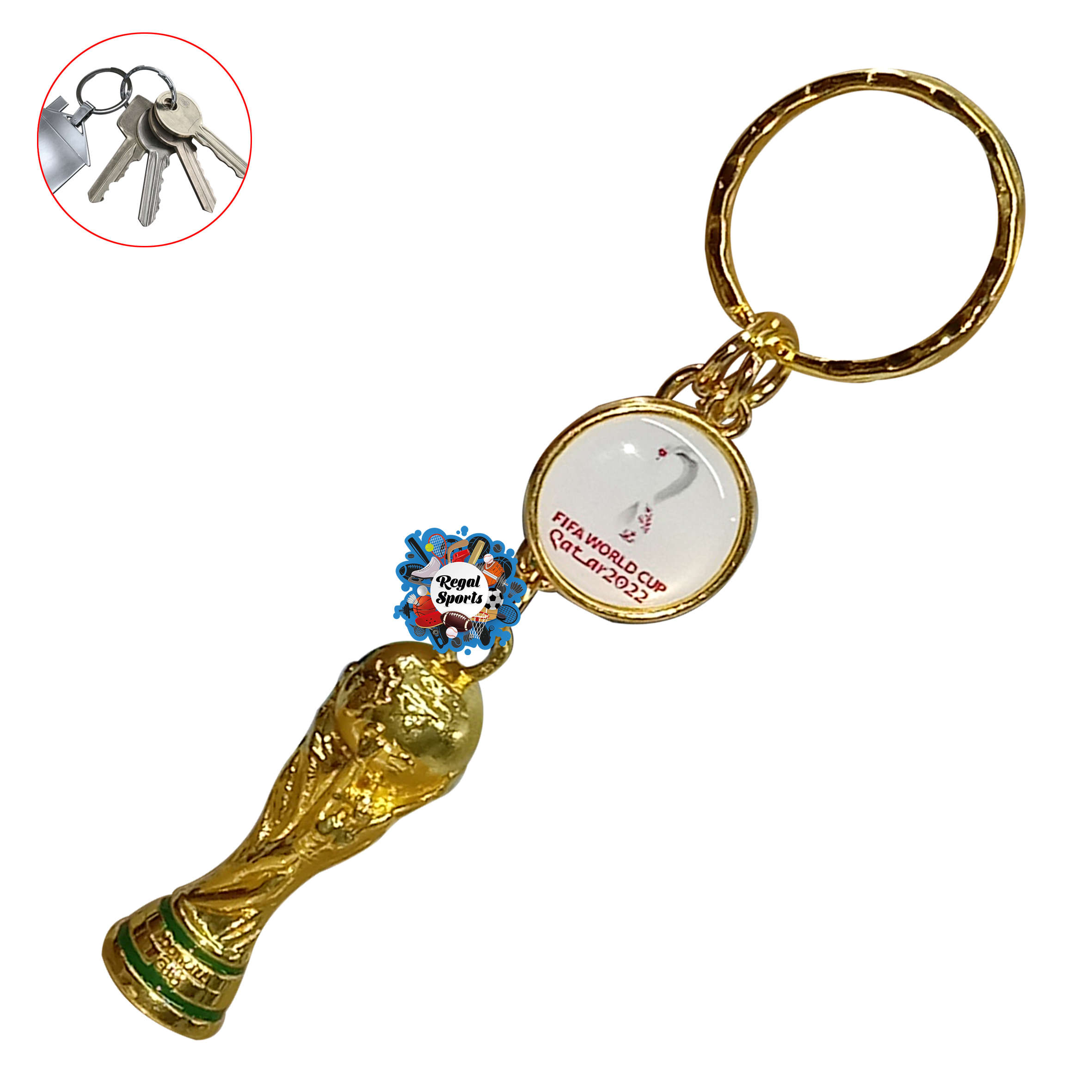 Qatar World Cup Keyring - Metal | Daraz.com.bd