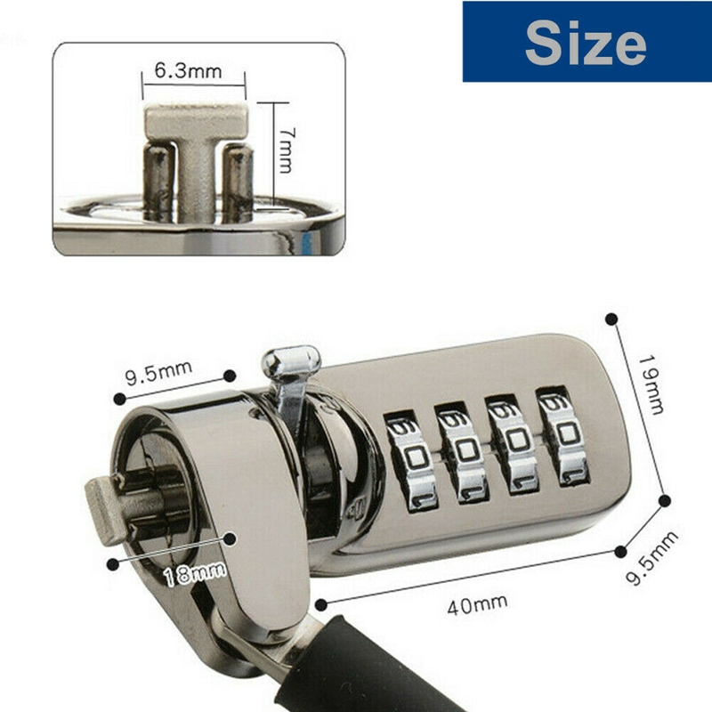 Security Anti-Theft Combination Laptop Notebook Cable Lock 4 Digit ...
