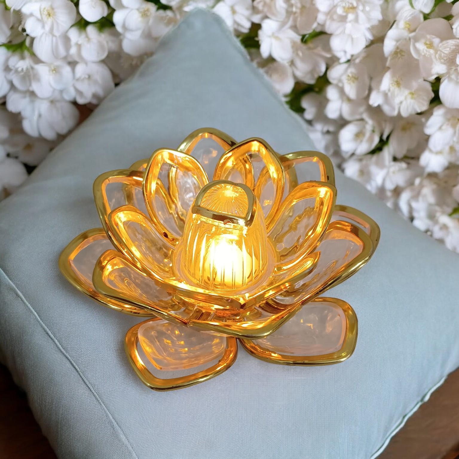 "Flower Shape LED Candle Light - 10x10cm Multi-Color ABS Plastic for ...