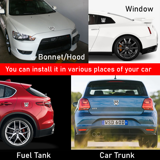 3D Car Sticker Chrome Finish Deception Transformer Sticker Carbon fiber ...