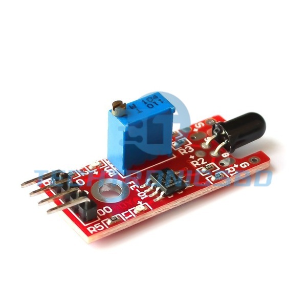 Flame Sensor Module 4-Pin (Blue) | High-Sensitivity Fire Detection ...