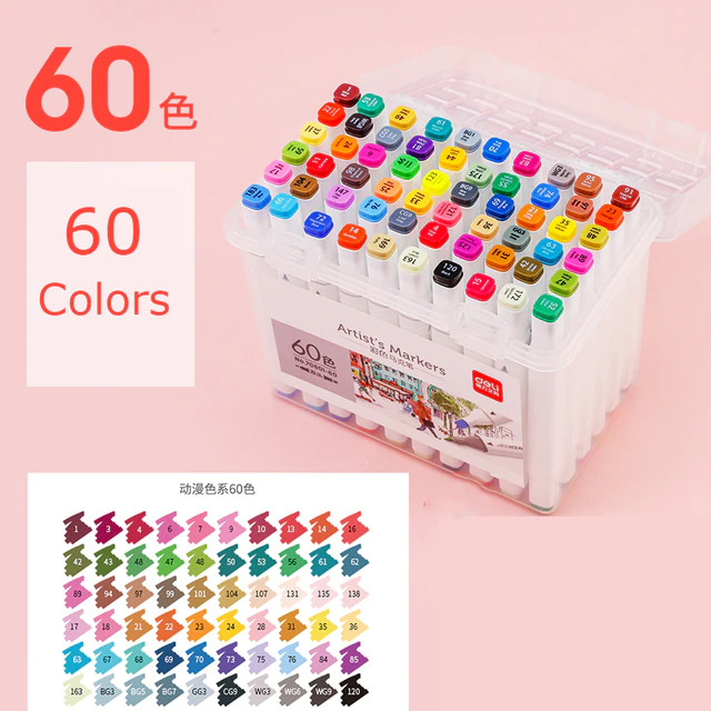 Deli 60 Colors , Artist Color Markers | Daraz.com.bd