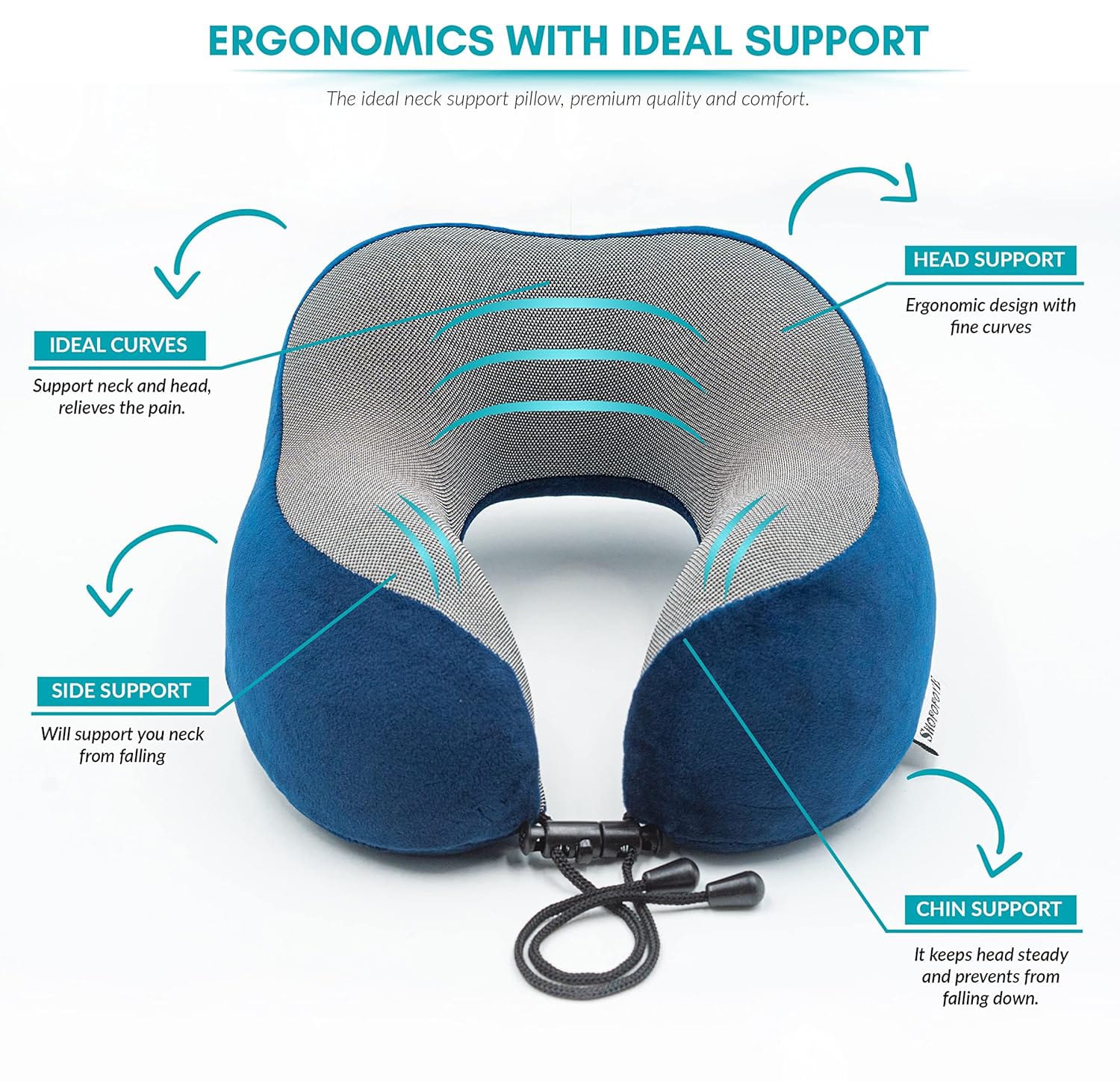 Travel Neck Pillow For Men- Travel Pillow For Flights - Memory Foam ...